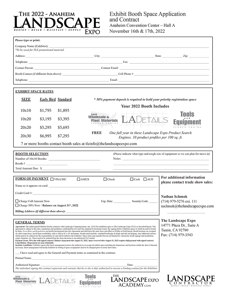 The Landscape Expo | Exhibitor Services